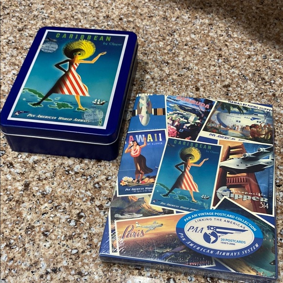 Pan Am | Games | Pan Am Vintage Postcard Collection Tin Blue | Poshmark